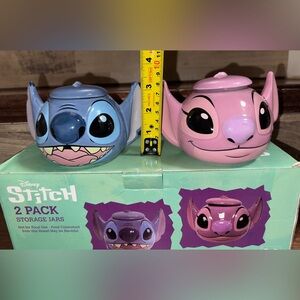 Disney | Dining | Super Cute Disney Stitch And Angel 2 Pack Storage ...